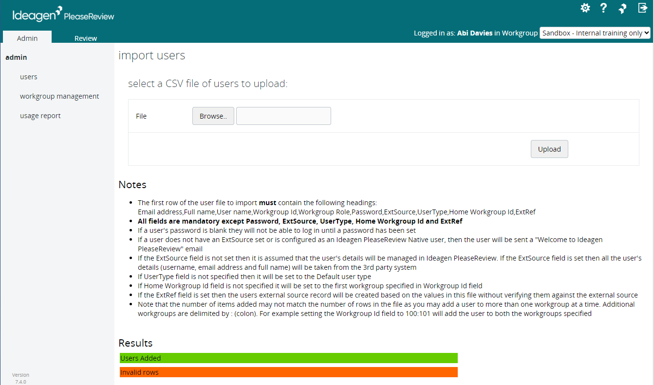 Getting started with adding and importing users – PleaseReview